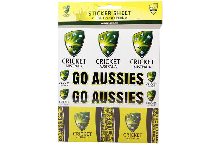 Official Australia Cricket Go Aussies Sticker Sheet Pack - Official Cricket