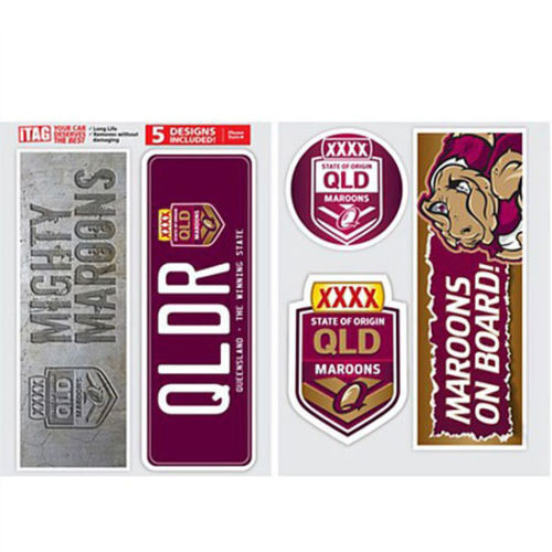 Official Queensland Maroons Origin NRL iTag Car Bumper Decal Sticker (5 ...